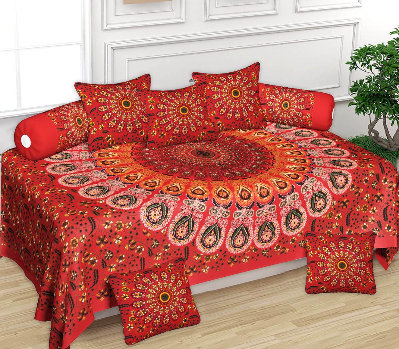 Pure Cotton Hand Block Mandana Print Diwan Set – The Korf